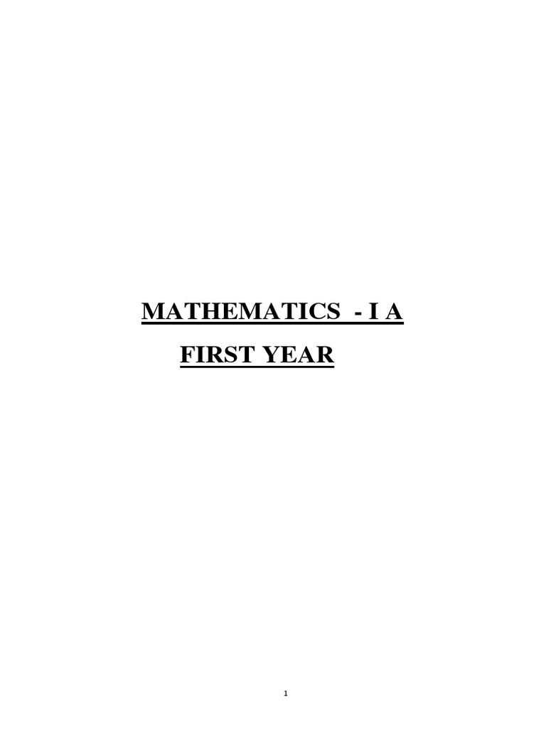 1st Year MATH A | PDF | Function (Mathematics) | Trigonometric Functions