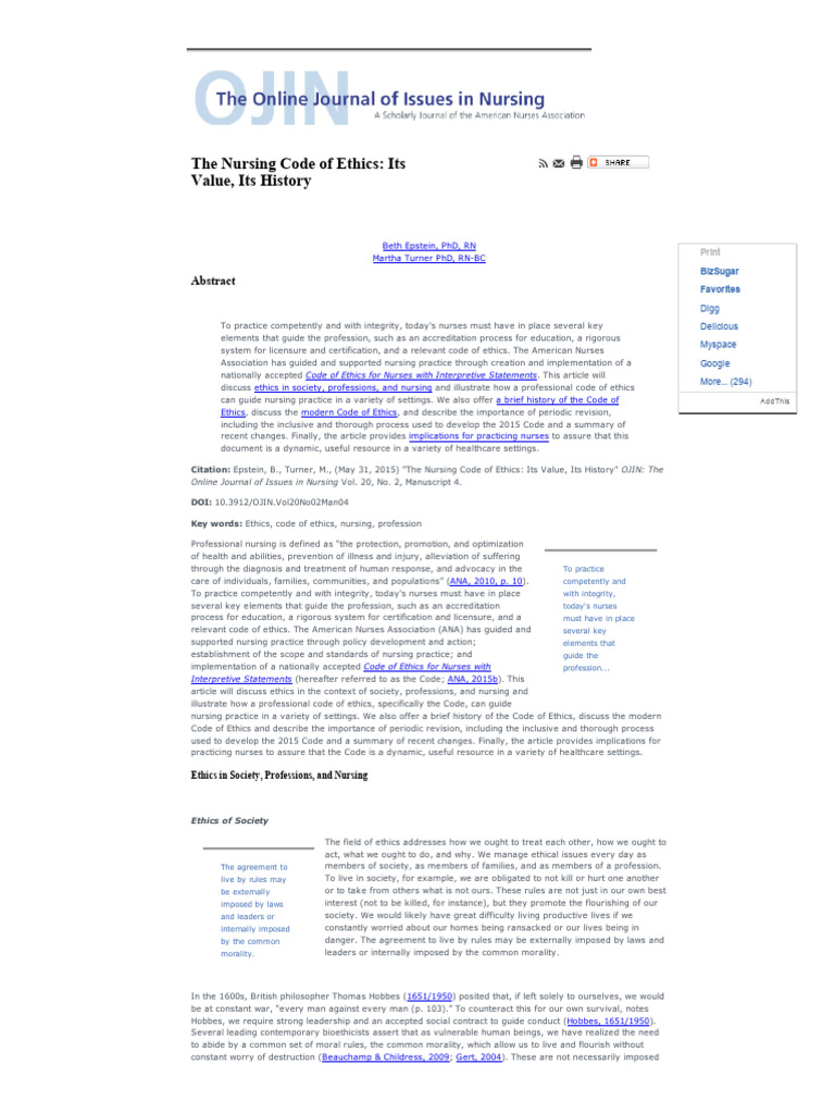 Nursing Code of Ethics Overview | PDF | Career & Growth | Self-Improvement