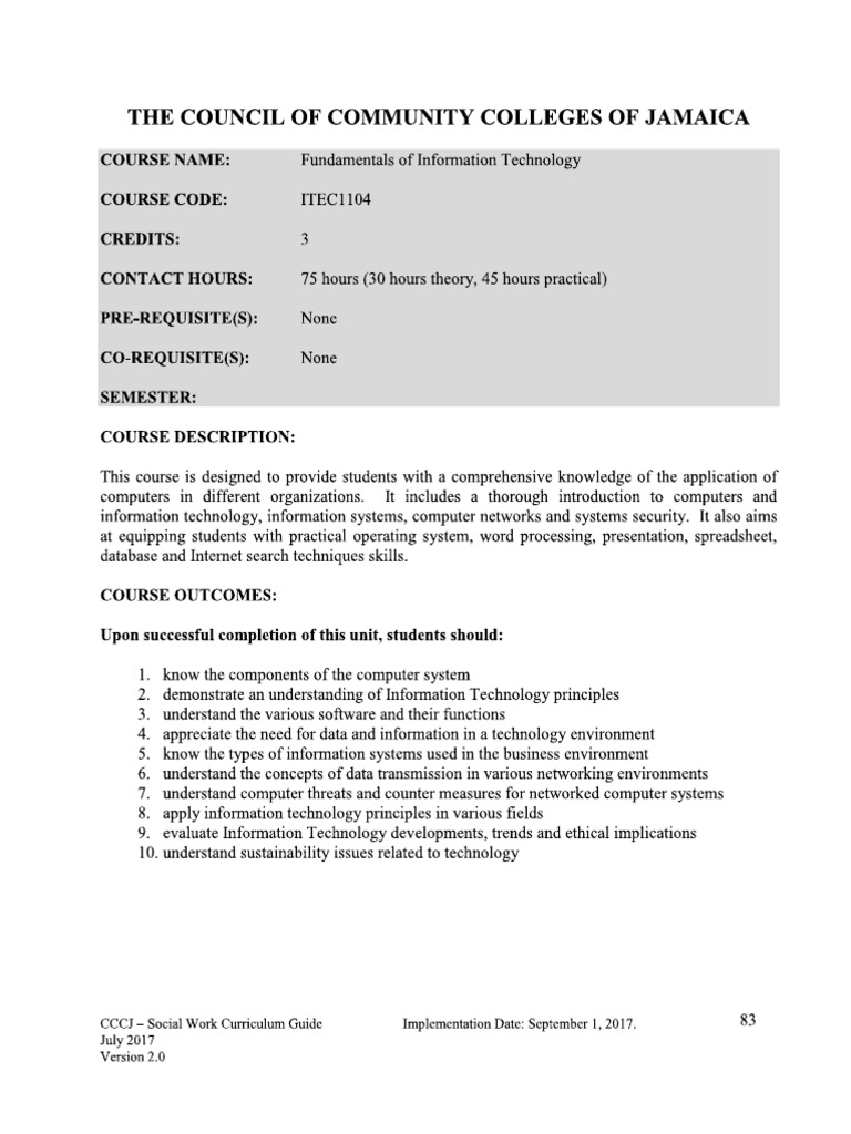 Fundamentals of Information Technology | PDF Fundamentals of Information Technology | PDF