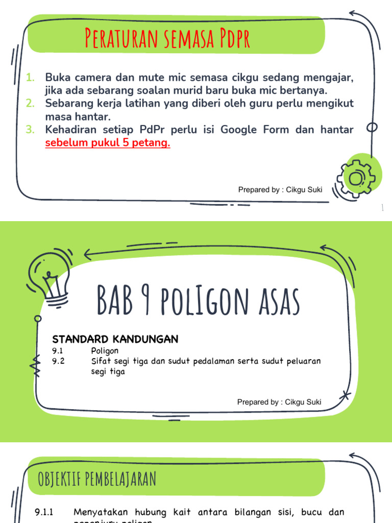 Bab 9 1 Poligon & 9 2 Sifat Segi Tiga Dan Sudut Pedalaman Serta | PDF