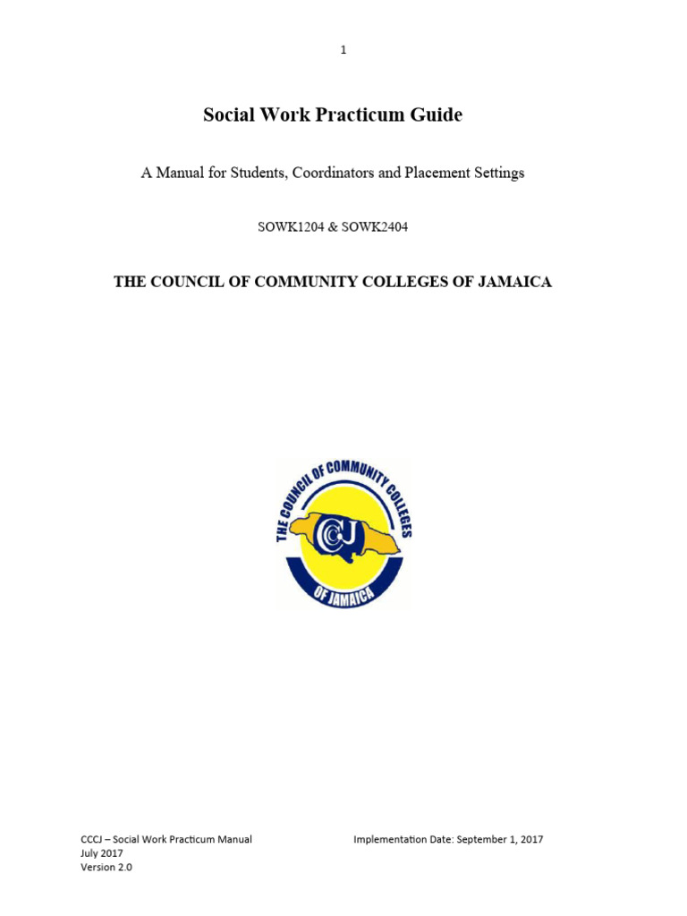 CCCJ Social Work Practicum Guide 2017 | PDF | Social Work | Learning
