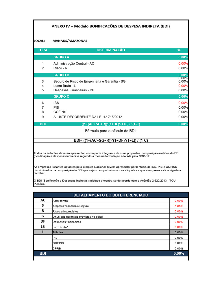 Anexo IV Modelo BDI | PDF
