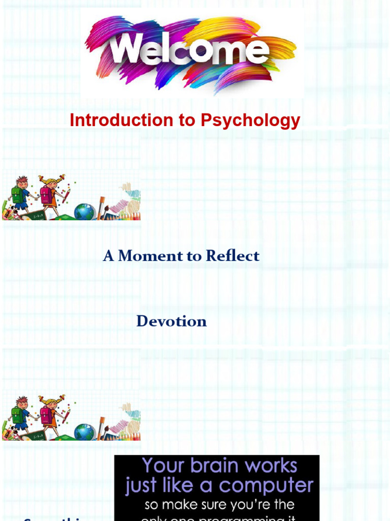 Introduction To Psychology Unit 1 PowerPoint | PDF | Psychology | Mind
