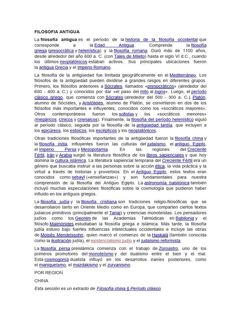 Historia Filosofia Antigua | PDF | Religión y espiritualidad