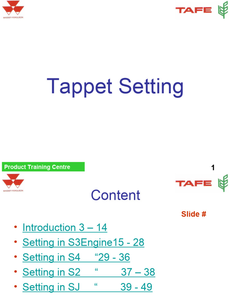 2 - S SJ Series - Tappet Setting | PDF | Valve | Clutch
