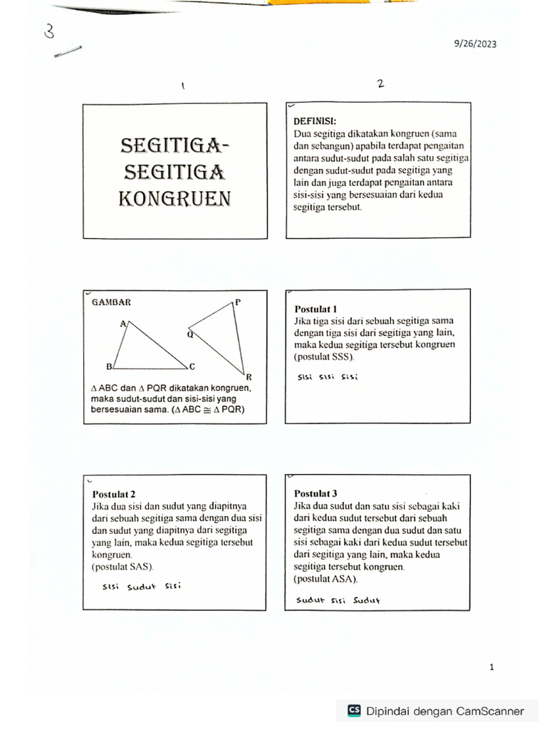 Materi Segitiga Kongruen 1 | PDF
