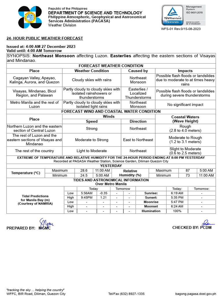 Pag Asa | PDF | Weather | Weather Forecasting