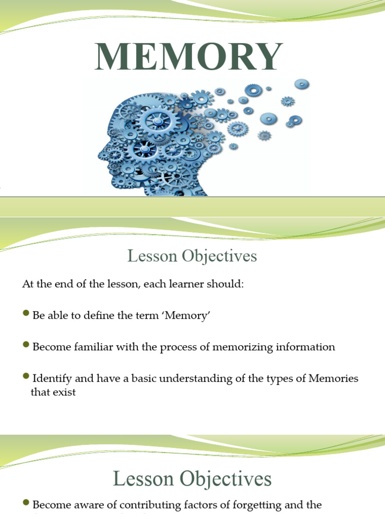 MEMORY Presentation - Introduction To Psychology | PDF | Memory | Dementia
