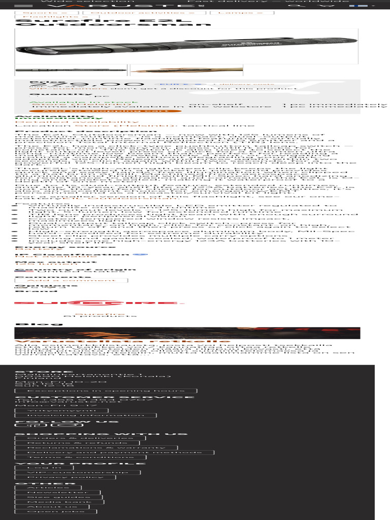 Surefire E2L Outdoorsman Flashlights Varuste - Net English | PDF