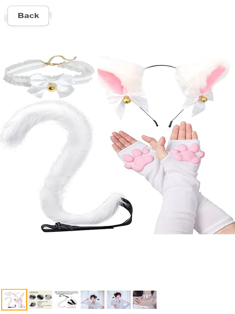 HOMEGYMFREE Cat Cosplay Costume, Soft 3D Kitten Toe Beans Cat Paw ...