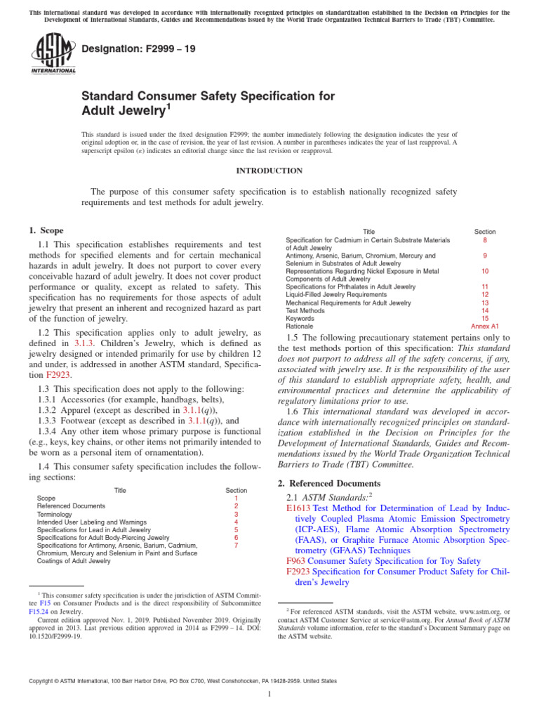 Astm F2999-19 | PDF | Gemstone | Jewellery
