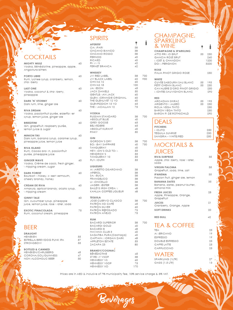 RIVA FB Menu 1 | PDF