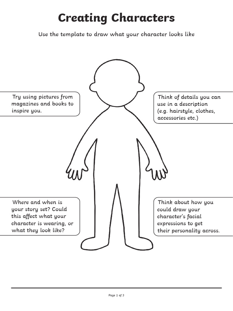 Adjectives - Creating-A-Character-Worksheets - Ver - 1 | PDF