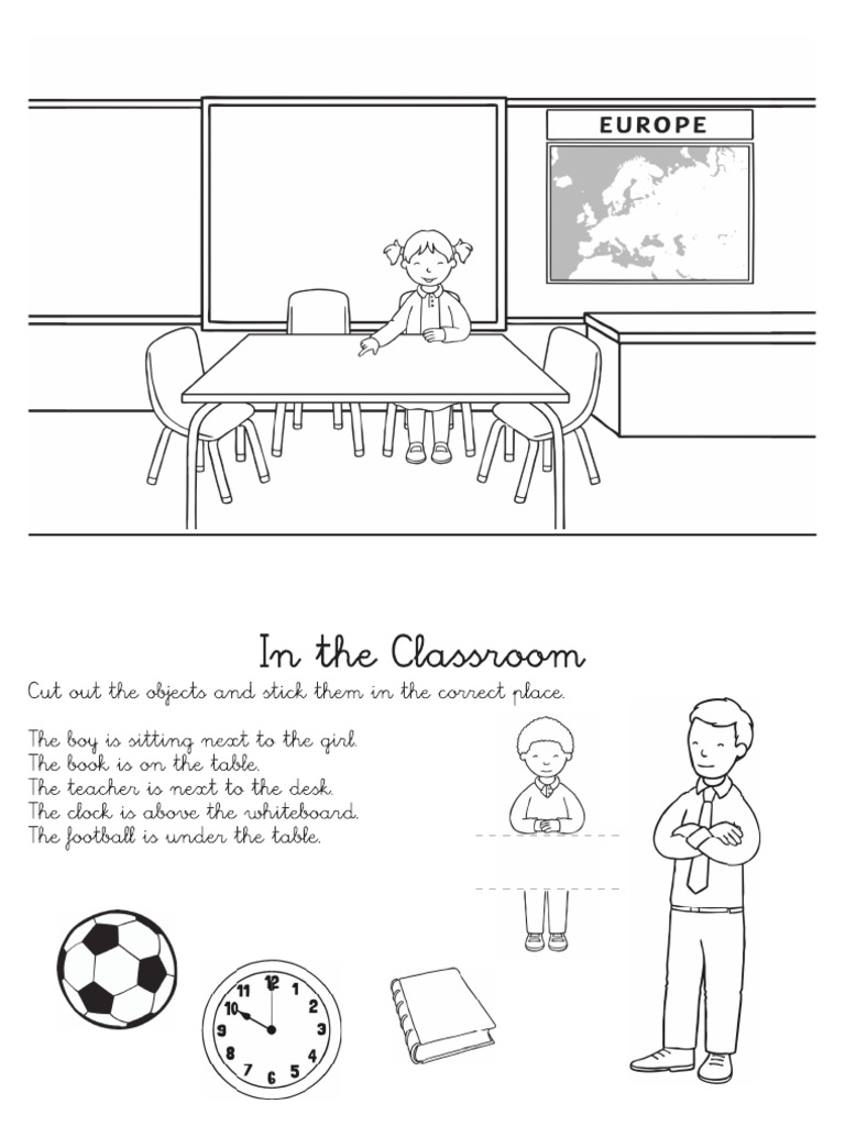 Es FL 110 Ficha de Actividad Las Preposiciones de Lugar en El Aula ...