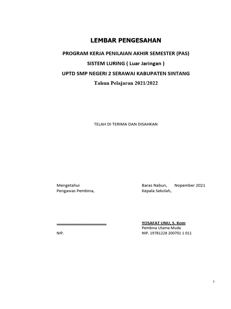 Program Kerja Pas 2020-2021 (Fix) | PDF