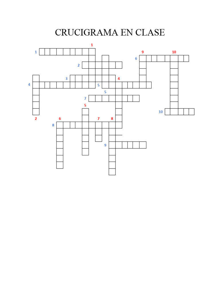 Crucigrama en Clase2 | PDF