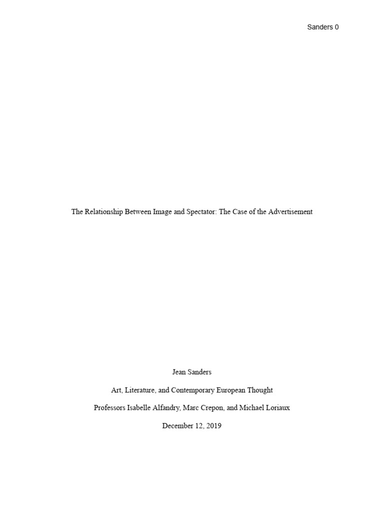 The Relationship Between Spectator and Image: The Case of The ...