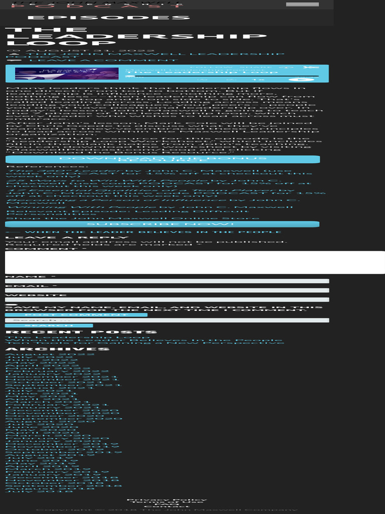 The Leadership Loop - John Maxwell Leadership Pod | PDF