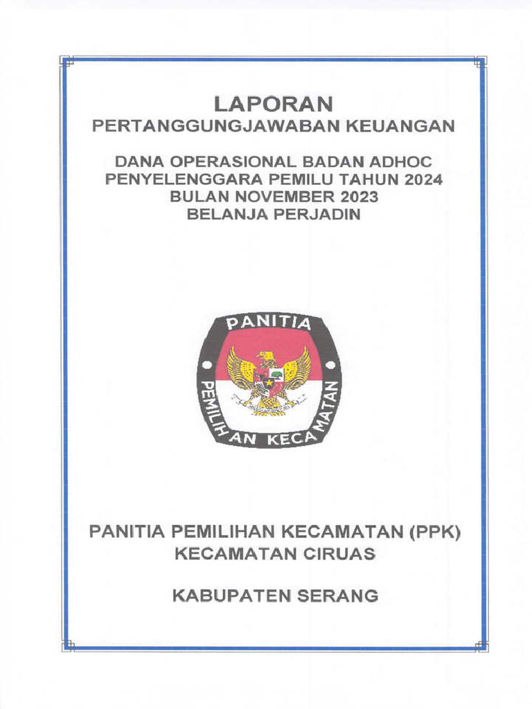 SPJ Perjadin PPK Ciruas Bulan November 2023 | PDF