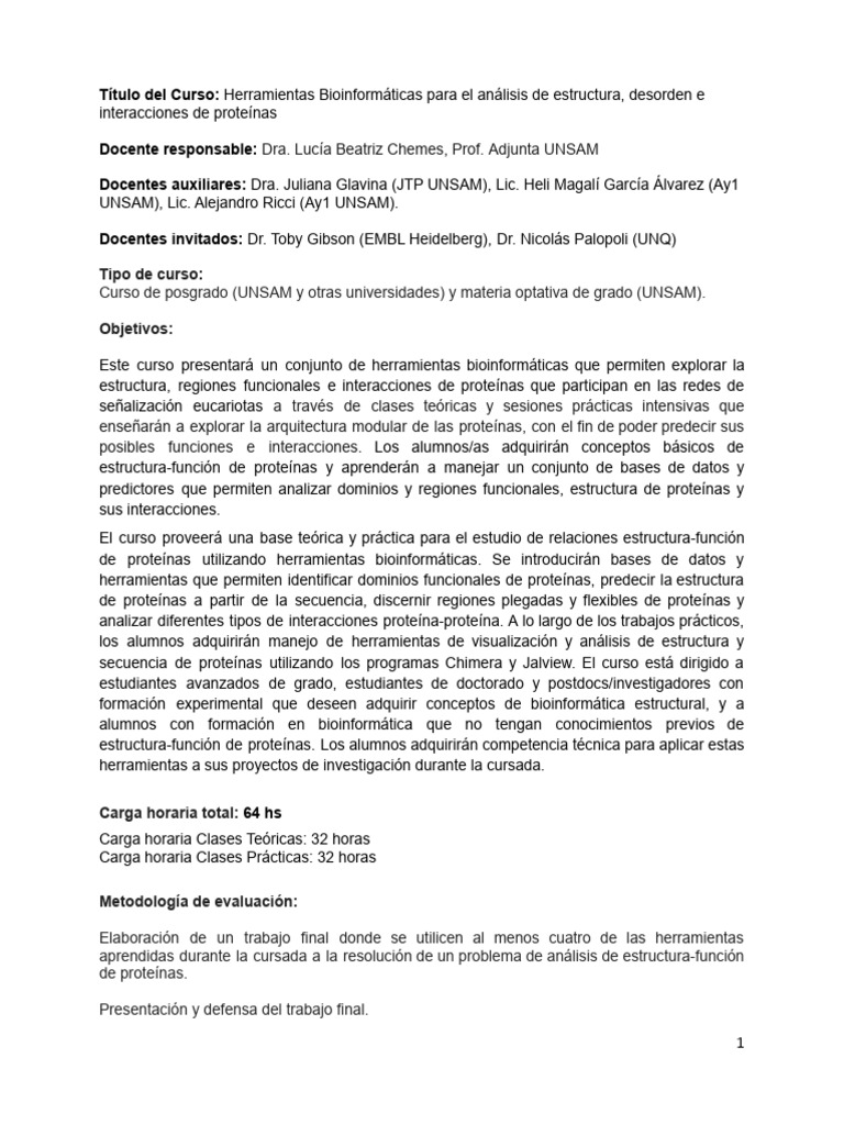 Bioinformática en Estructura de Proteínas | PDF | Bioinformática | Proteínas