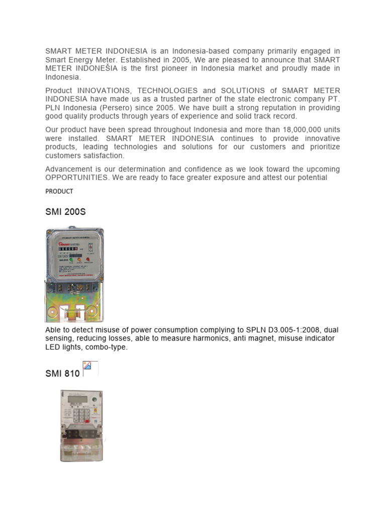 SMART METER INDONESIA Is An Indonesia | PDF