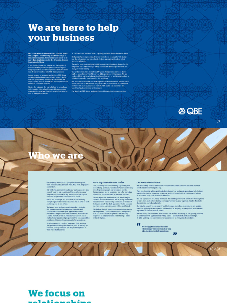 Qbe Corporate Brochure Dubai | PDF | Reinsurance | Insurance