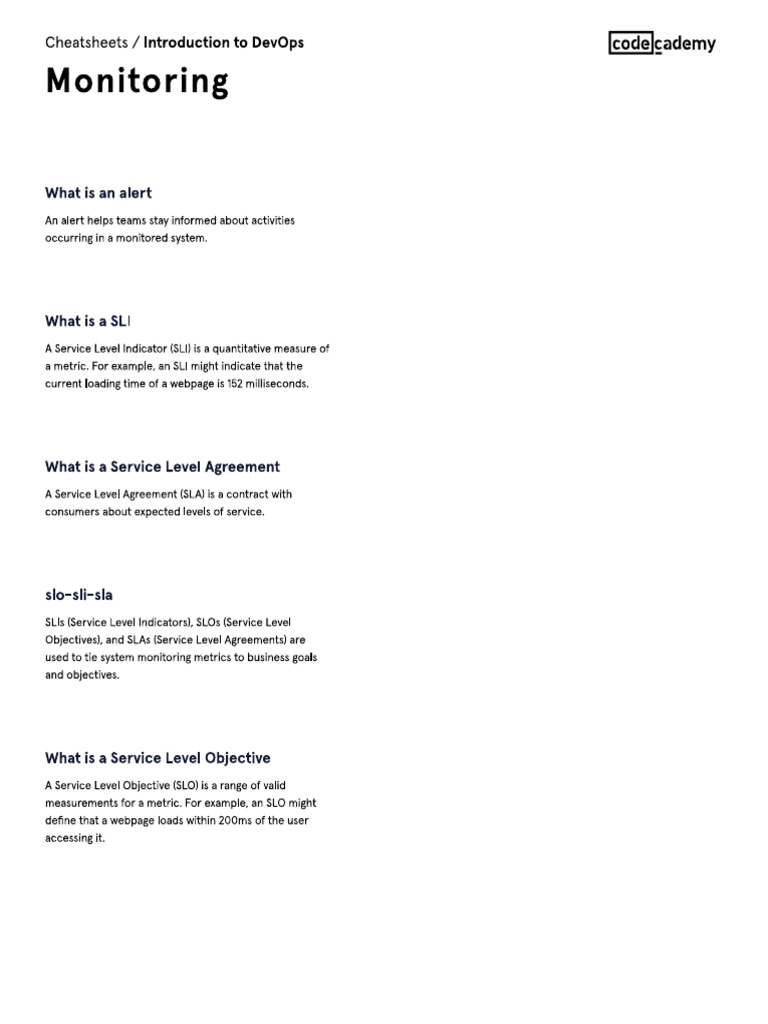 Monitoring Cheatsheet | PDF Monitoring Cheatsheet | PDF