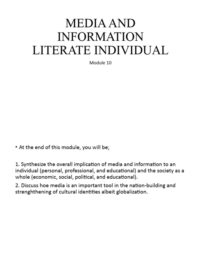 Media Literacy and Nation Building Insights | PDF | Propaganda ...