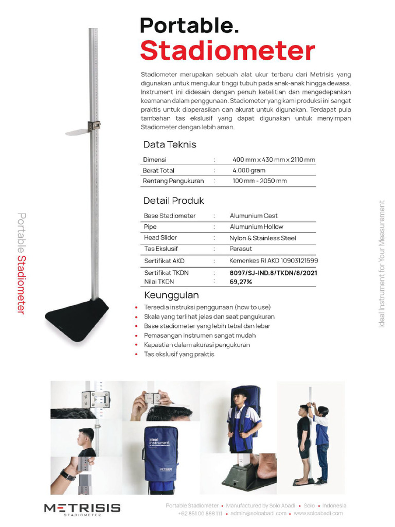 Brosur - Metrisis Antropometri Kit SK-83 (Stadiometer, Infantometer ...