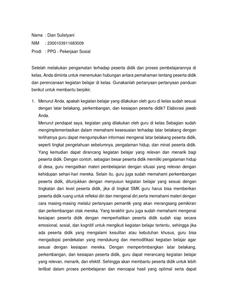 Dian Sulistyani - Koneksi Antar Materi PPD Topik 1 | PDF