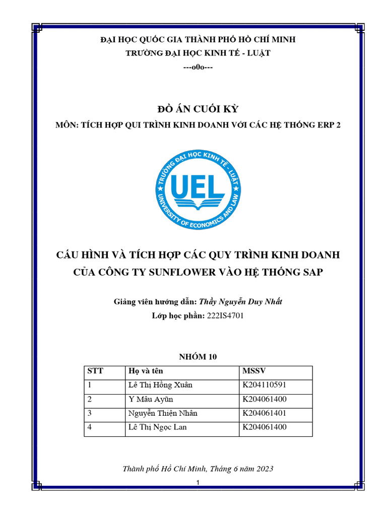 ERP2 - Nhóm 10 Final | PDF