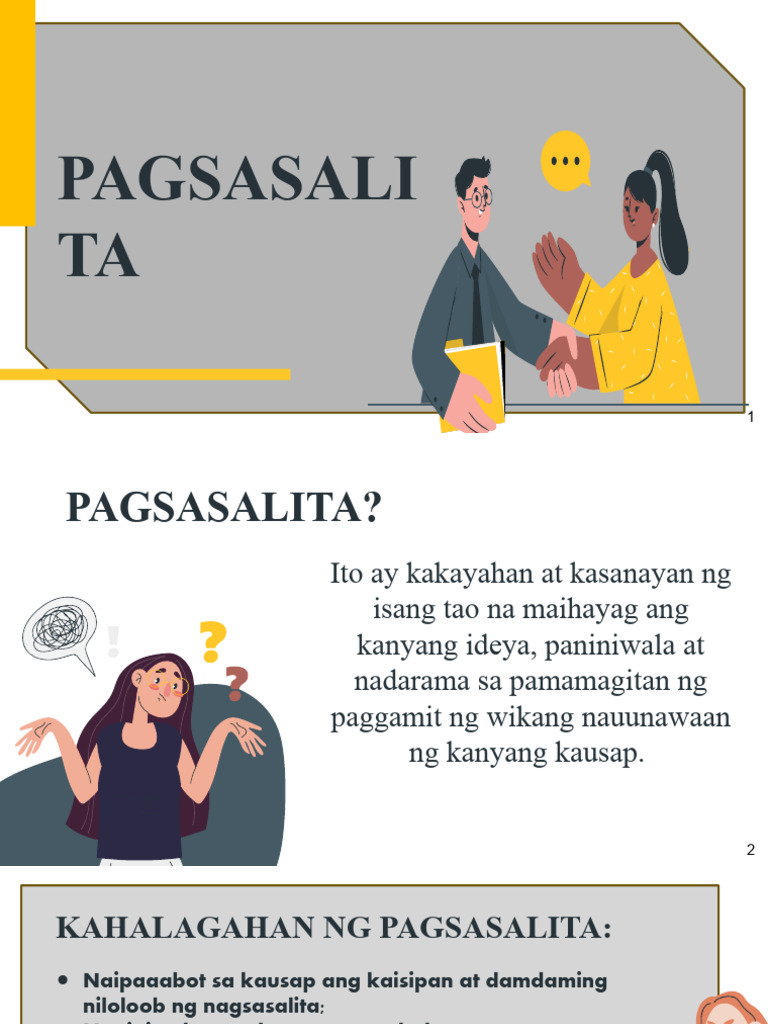 Pagsasalita o Paraan NG Pagsasalita. | PDF