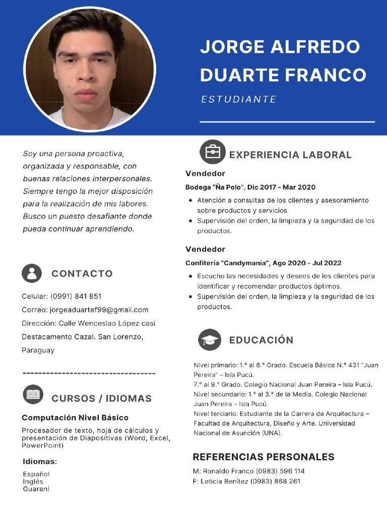 Currículum Vitae Jorge Duarte PDF | PDF