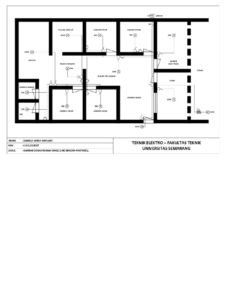 Gamtek Single Line Denah Rumah 2 | PDF