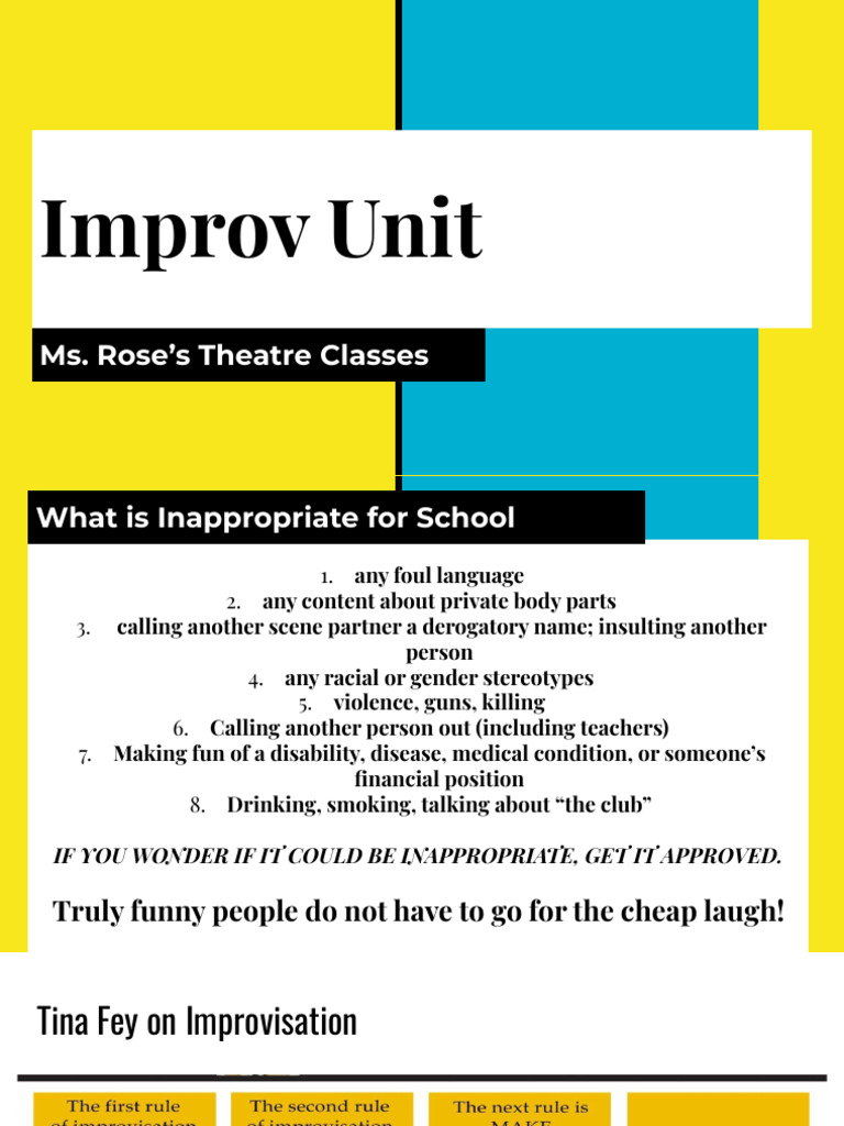 Comedy and Improv Unit | PDF | Improvisational Theatre | Laughter