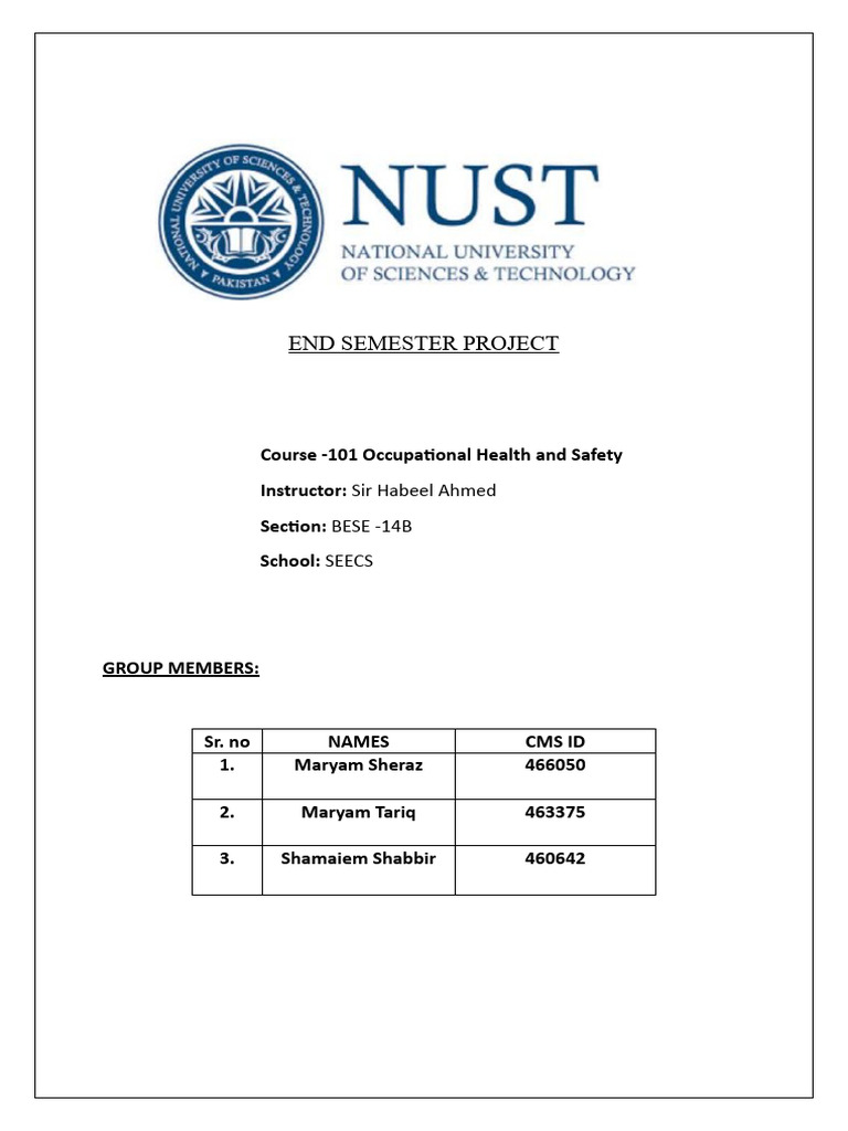 Ohs Project Report | PDF | Occupational Safety And Health | Hazards