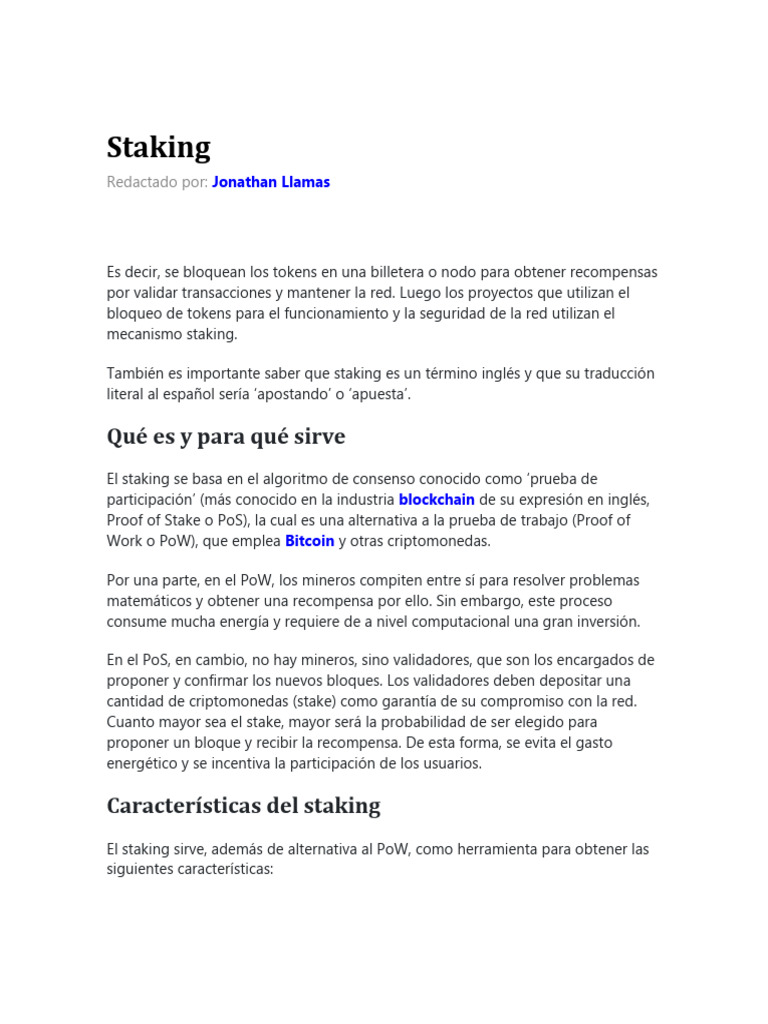 Staking | PDF