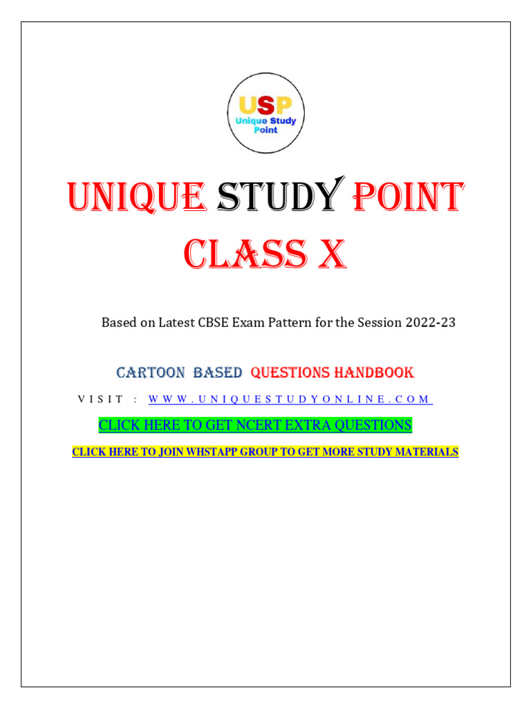 Class X Cartoon Based Questions Unique Study Point | PDF | Politics
