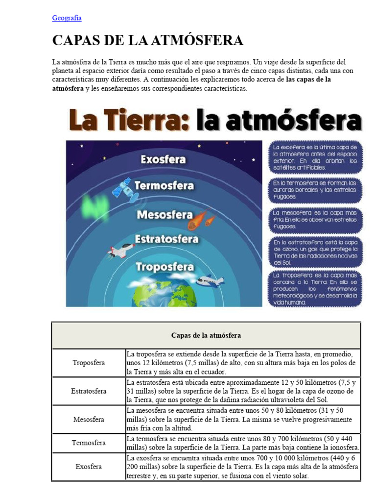 La Atmosfera | PDF | Atmósfera | Atmósfera de tierra