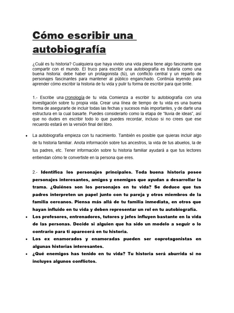 Cómo Escribir Una Autobiografía | PDF | Ficción general