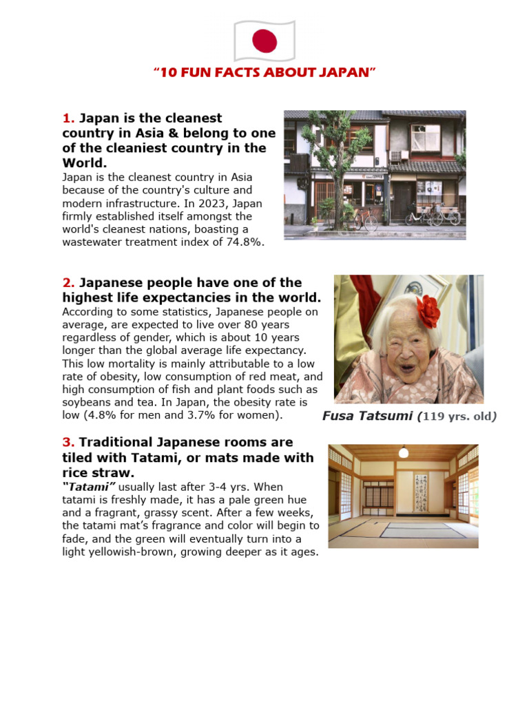 10 Fun Facts About Japan (Frank - Report) | PDF | Travel