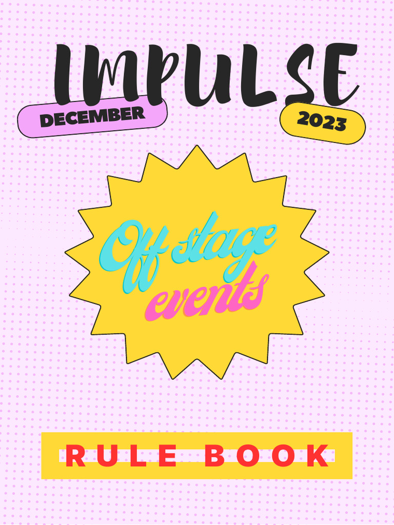 Off Stage Events Rule Book | PDF