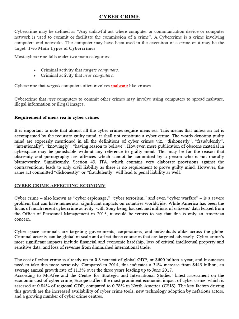 Cyber Crime Notes | PDF | Politics | Social Science