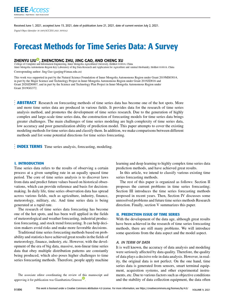 Forecast Methods For Time Series Da | PDF