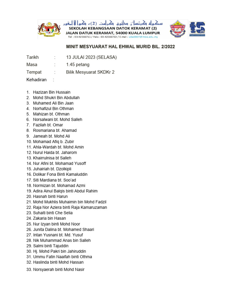 Minit Hem Bil 2 2023 | PDF