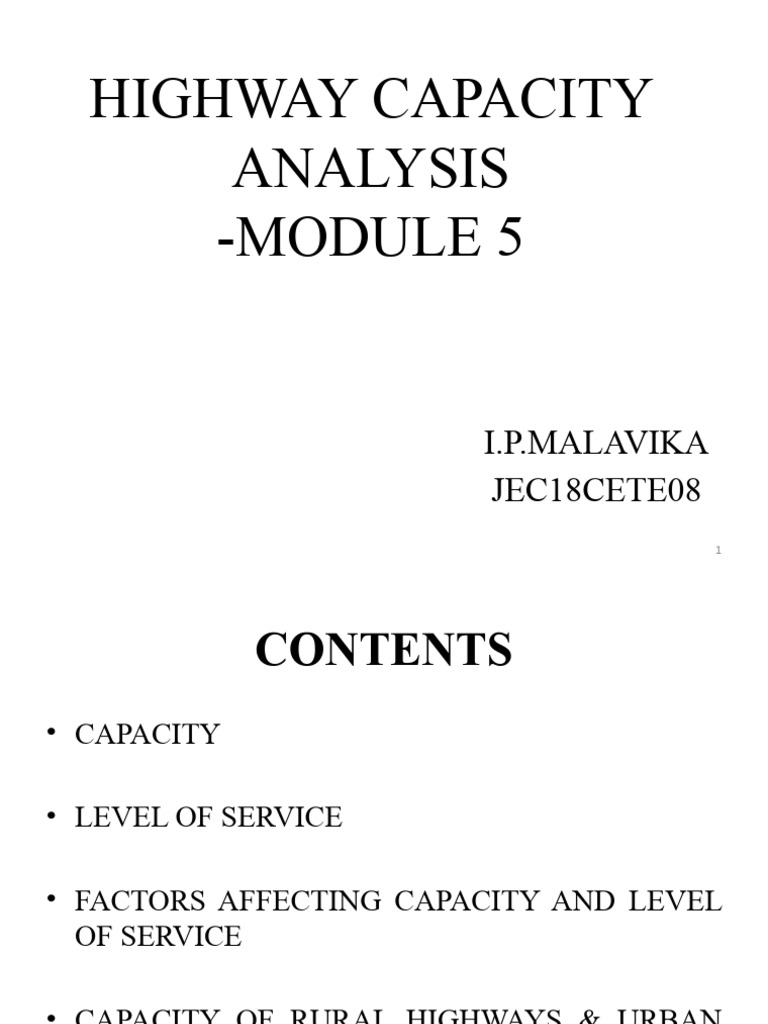 Highway Capacity Analysis | PDF