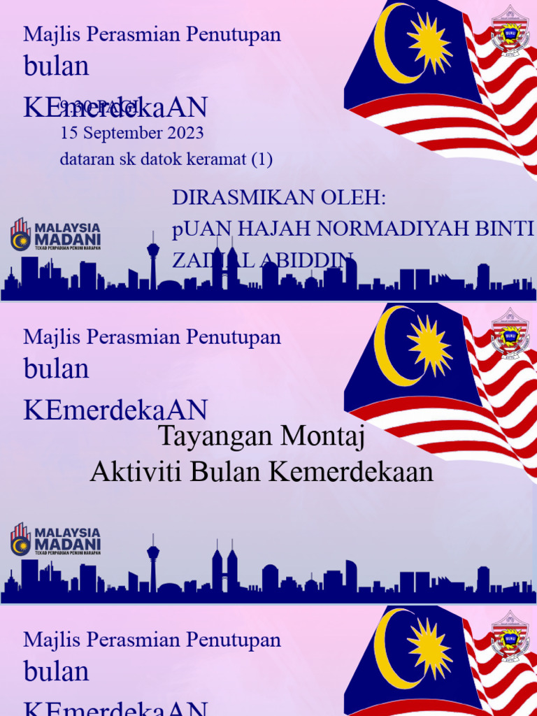 Backdrop Penutupan Bulan Merdeka | PDF