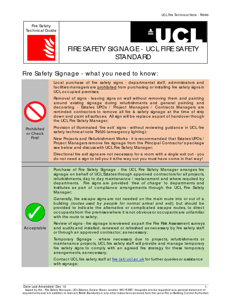 Fire Safety Standard-1 | PDF