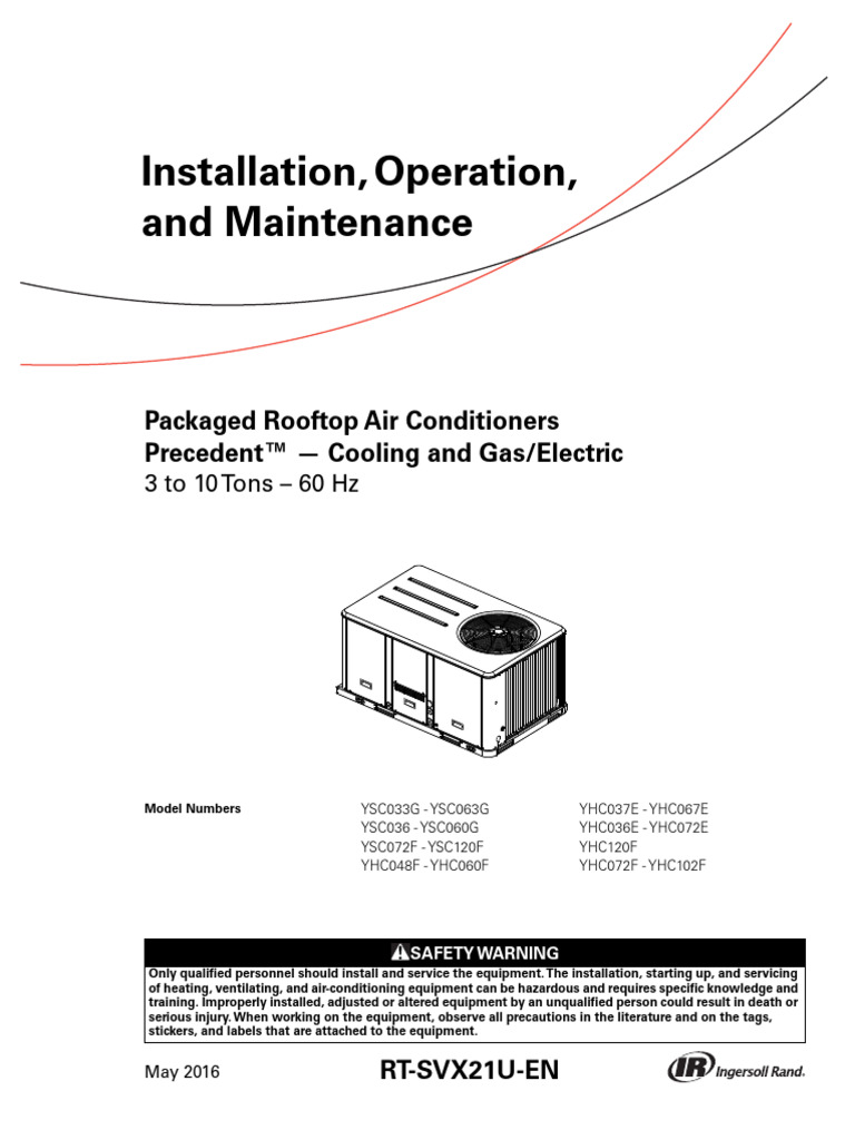 Packaged Rooftop Air Conditioners Precedent 3-10 Tons Cooling and Gas ...