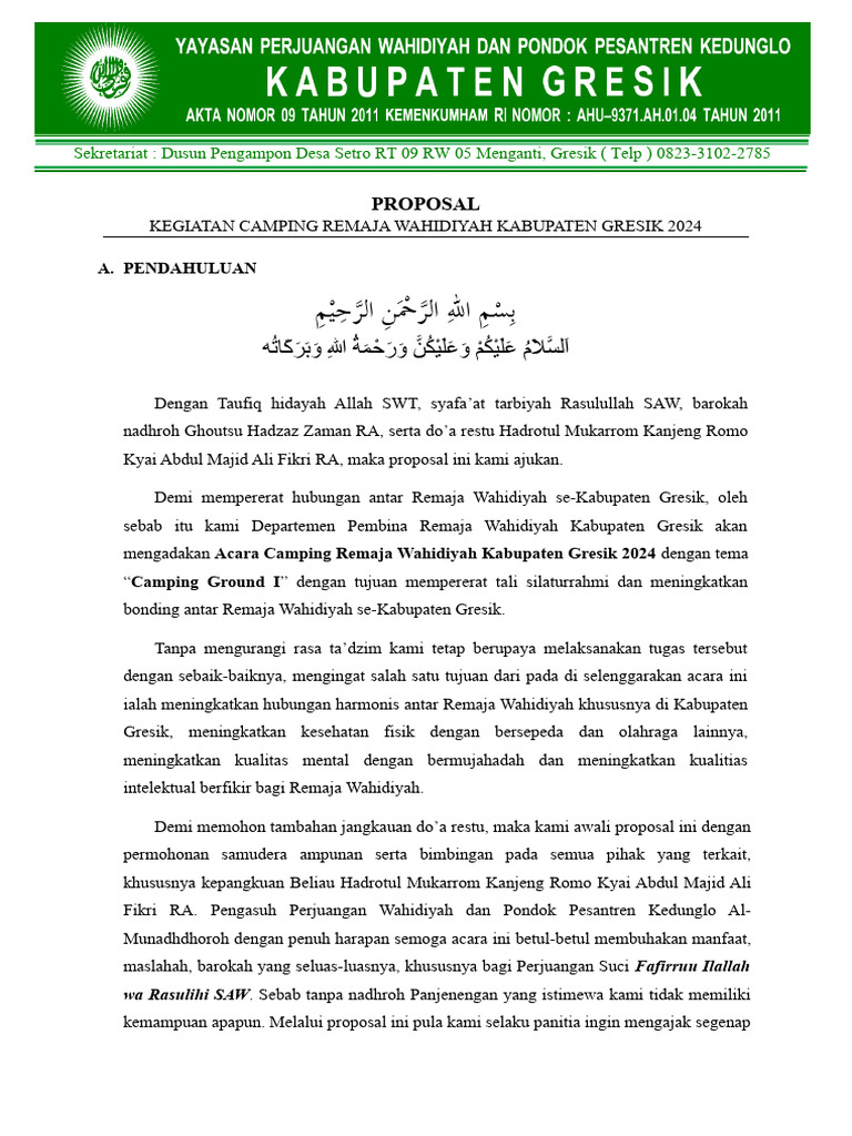 Proposal Camping | PDF